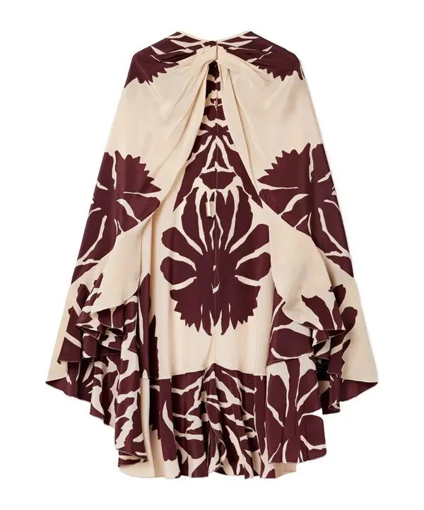Johanna Ortiz Printed Silk Crepe De Chine Cape - No