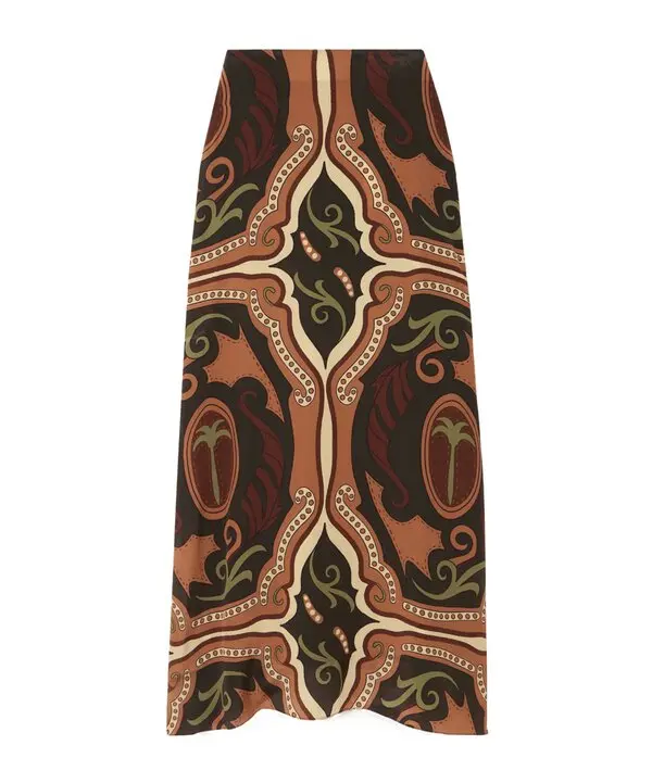 Johanna Ortiz Printed Silk-crepe De Chine Maxi Skirt