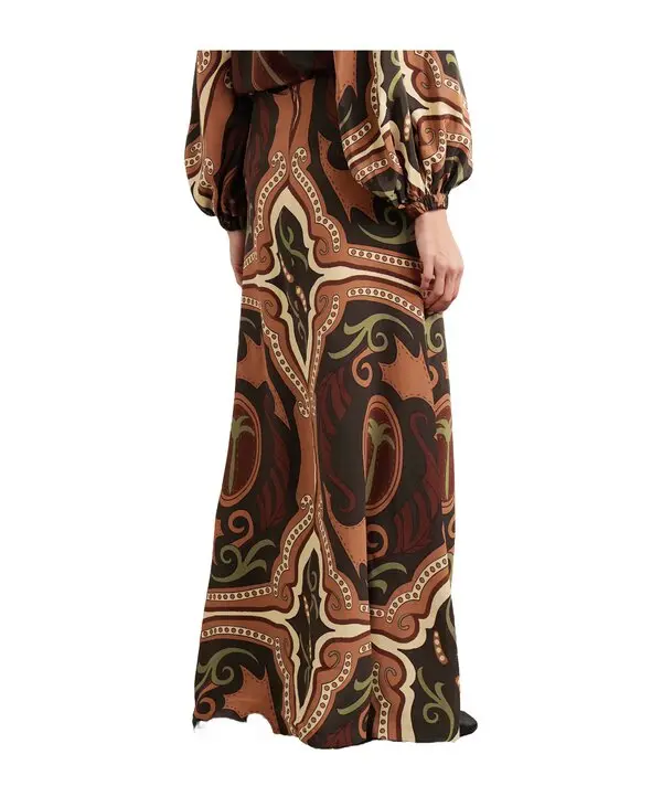 Johanna Ortiz Printed Silk-crepe De Chine Maxi Skirt