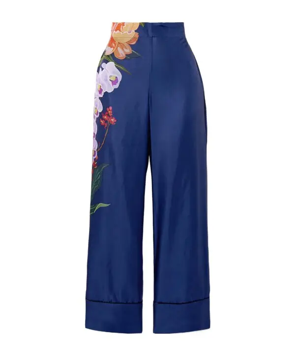Borgo De Nor High-waisted Silk Wide-leg Trousers