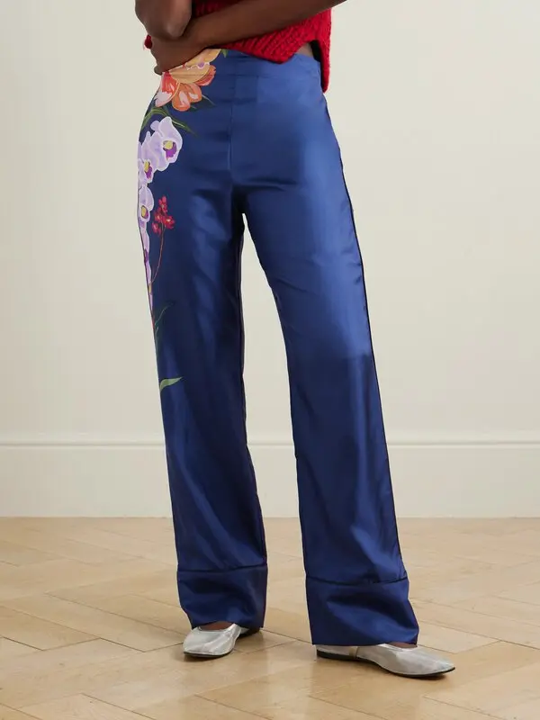 Borgo De Nor High-waisted Silk Wide-leg Trousers