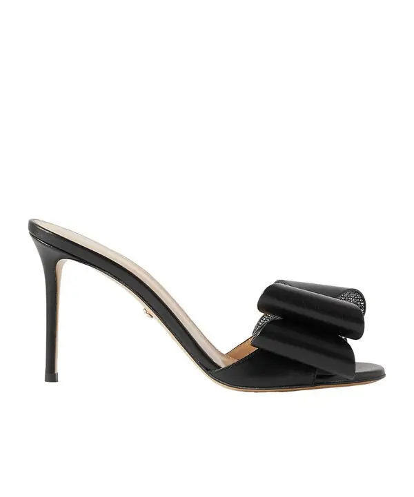 MACHMACH Crystal-embellished Leather Mules