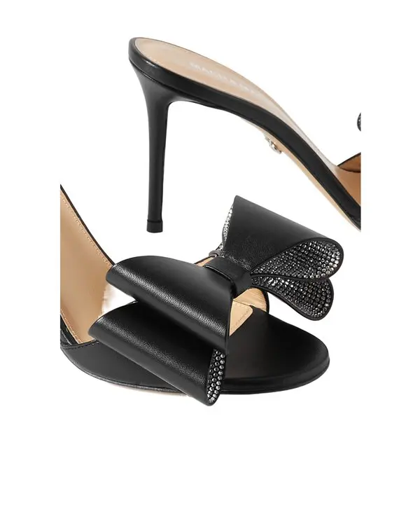 MACHMACH Crystal-embellished Leather Mules