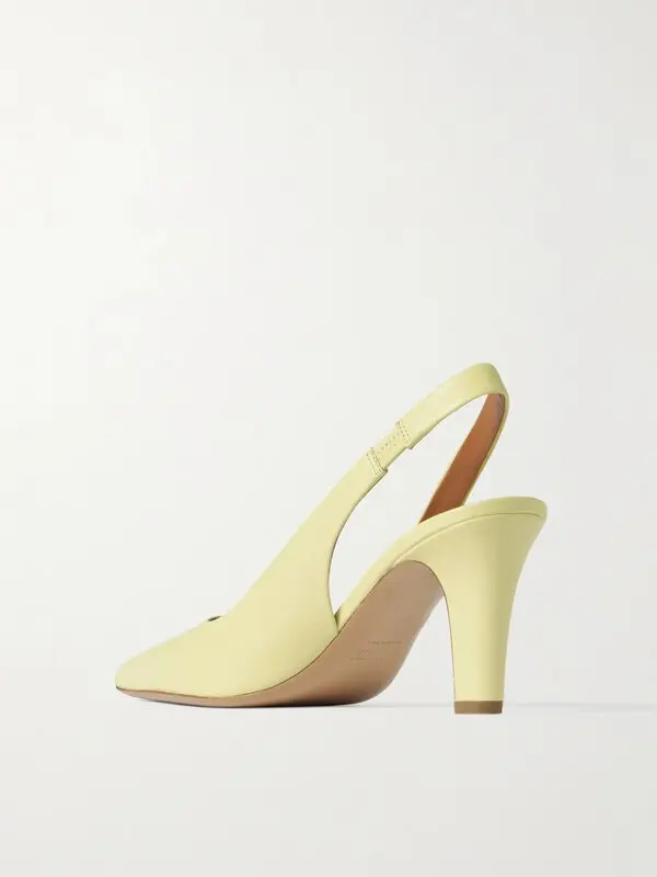 Paris Texas Leather Block Heel Slingbacks - No