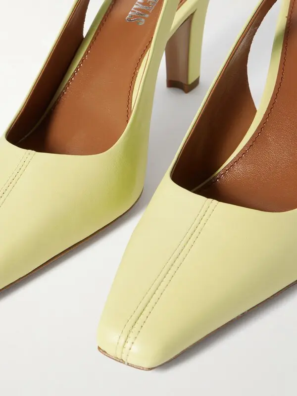 Paris Texas Leather Block Heel Slingbacks - No