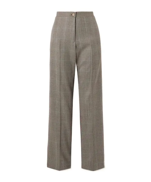 Giuliva Heritage Plaid High-waisted Straight-leg Trousers