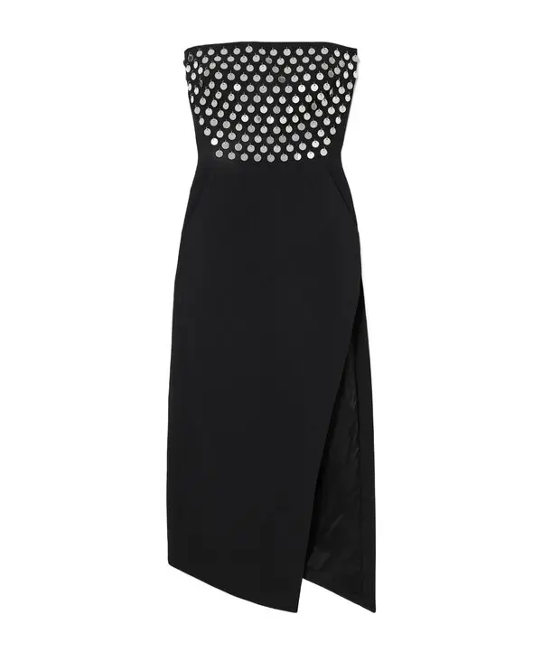 David Koma Strapless Midi Dress With Embellishments