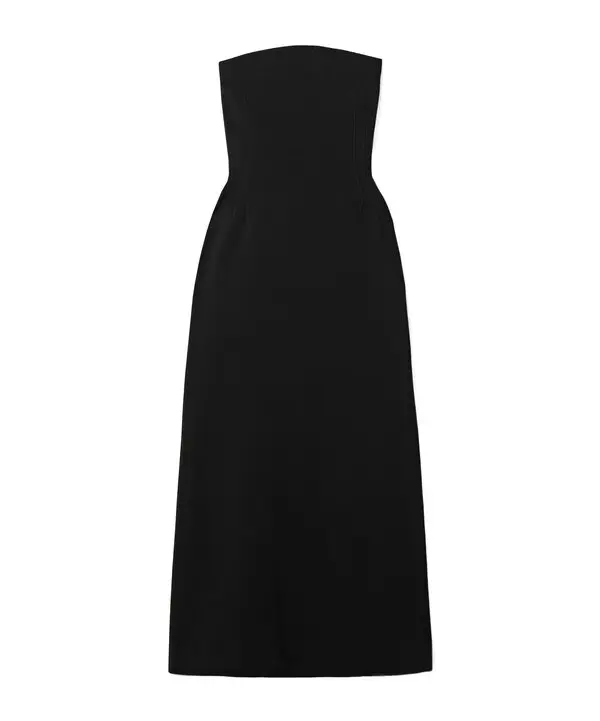 KALLMEYER Strapless Crepe Midi Dress
