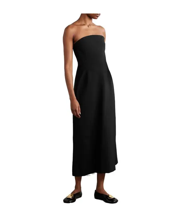 KALLMEYER Strapless Crepe Midi Dress