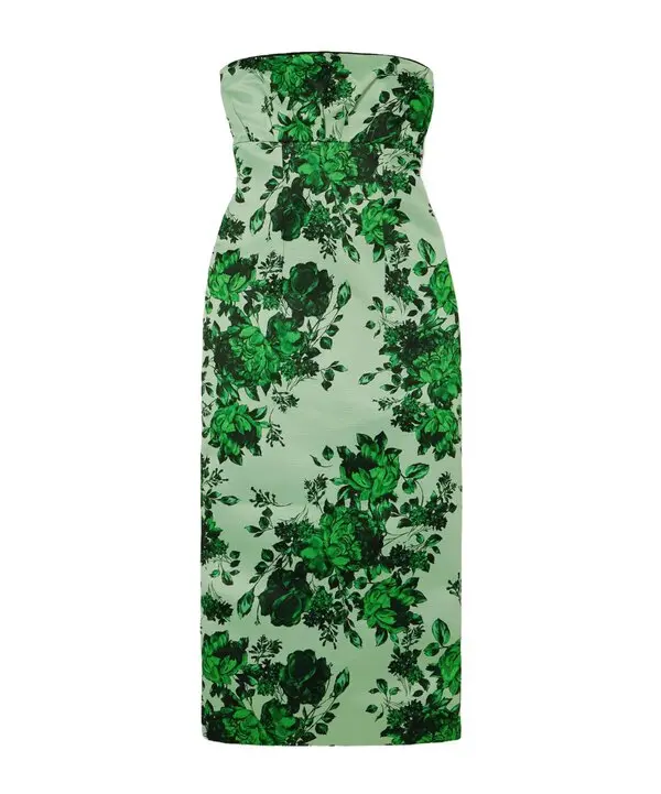 EMILIA WICKSTEAD Strapless Floral Midi Dress - No