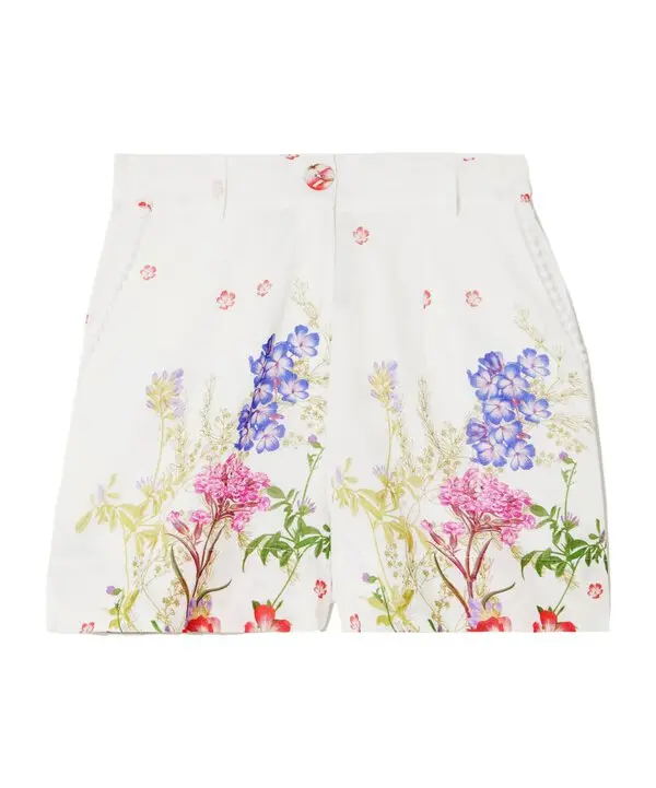 Charo Ruiz Ibiza Printed Cotton-blend Voile Shorts With Guipure Lace Trim - No