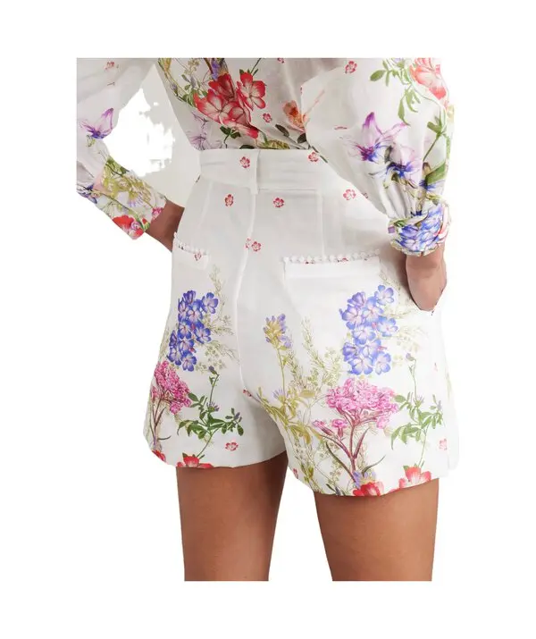 Charo Ruiz Ibiza Printed Cotton-blend Voile Shorts With Guipure Lace Trim