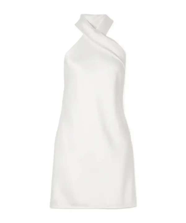 Galvan Halterneck Satin Mini Dress