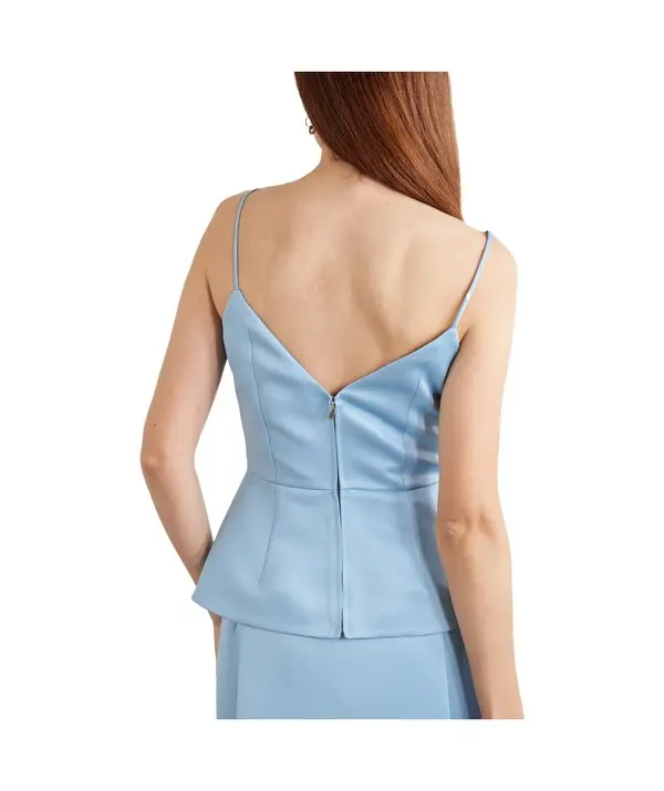 EMILIA WICKSTEAD Vero Duchess-satin Peplum Top