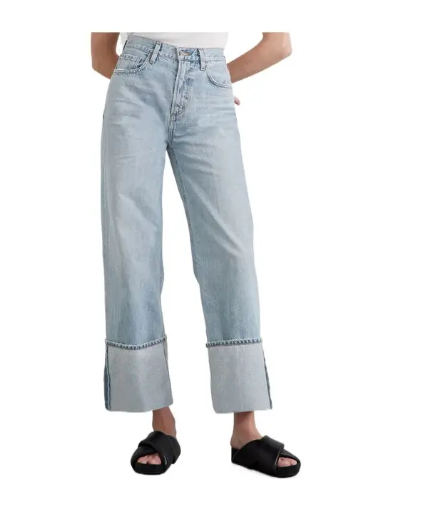 GOLDSIGN Vintage High-waisted Wide-leg Jeans