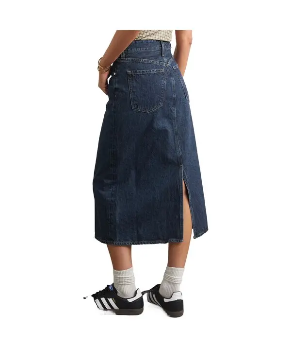 GOLDSIGN Mid-length Denim Midi Skirt