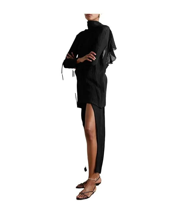 Lisa Marie Fernandez Open-back Ruffled Linen-blend Gauze Tunic