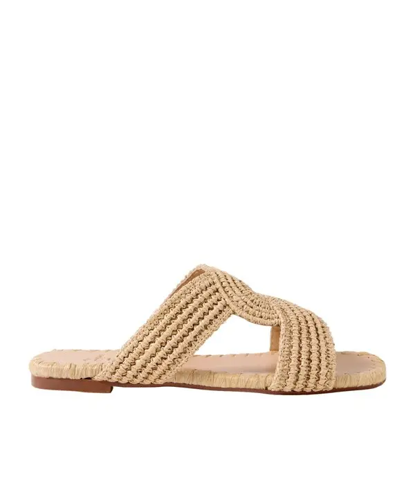 CastaÑer Handwoven Raffia Slide Sandals