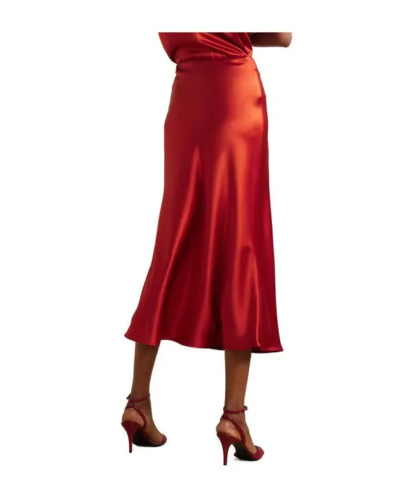 Galvan Valletta Draped Satin Midi Skirt