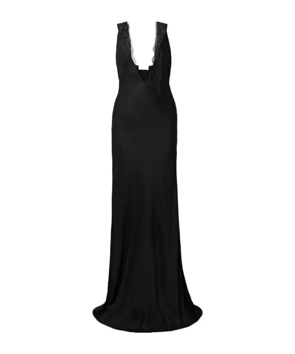 Brandon Maxwell Nude Rhinestone Strap Long Dress