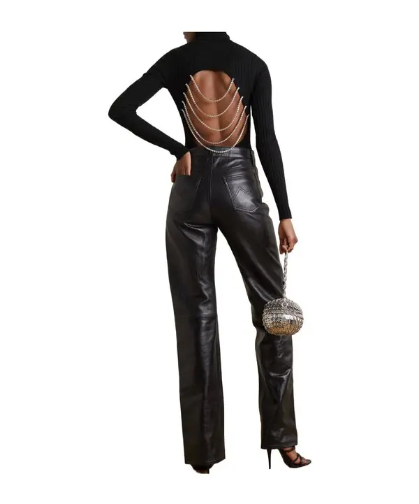 Dodo Bar Or Rib Knit Crystal Embellished Top