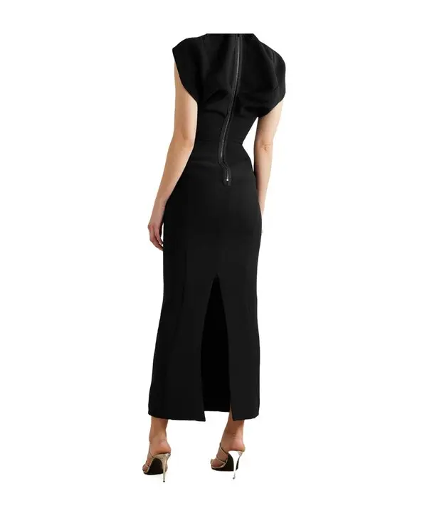 Maticevski Cypress Ruched Crepe Midi Dress
