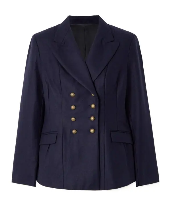 FORTELA Double-breasted Wool-felt Blazer With Peak Lapels