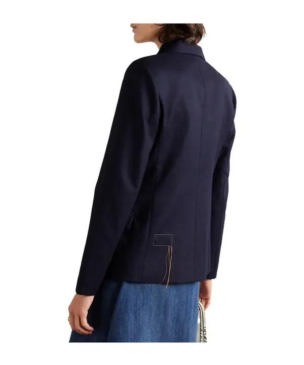 FORTELA Double-breasted Wool-felt Blazer With Peak Lapels