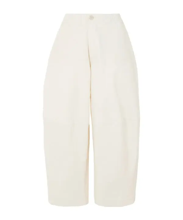 LAUREN MANOOGIAN High-waisted Wide-leg Cotton Trousers
