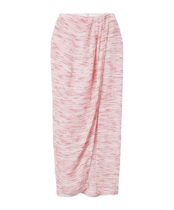 Lisa Marie Fernandez Striped Wrap Midi Skirt - Pink