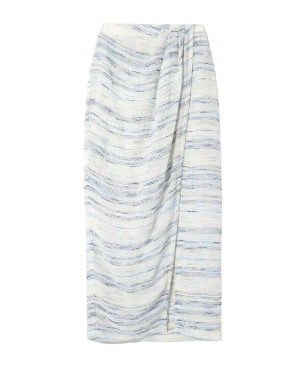 Lisa Marie Fernandez Lightweight Striped Wrap Dress - White