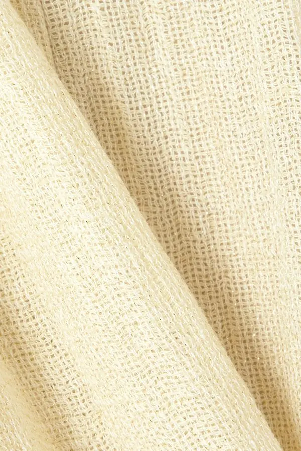 ZEUSDIONE Cream Gold Tulle Midi Skirt
