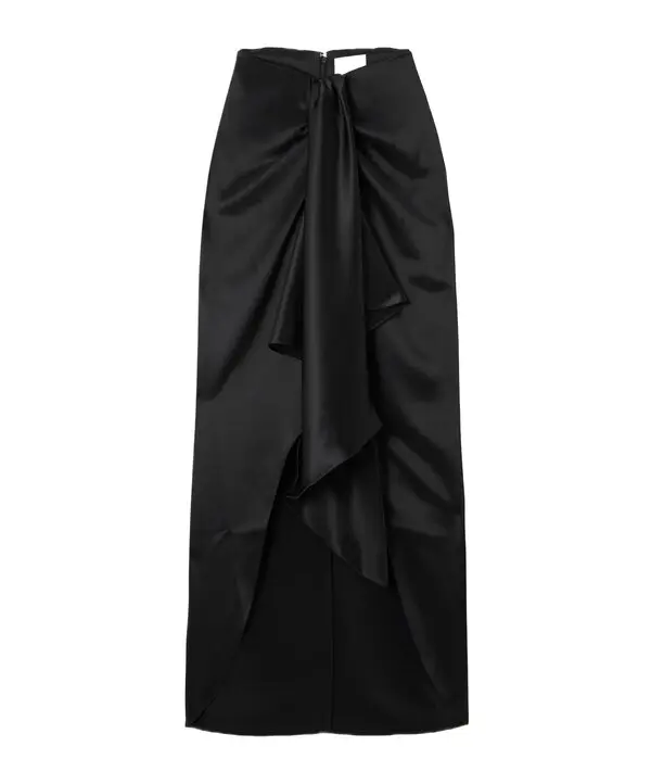 Galvan Asymmetric Satin Maxi Skirt