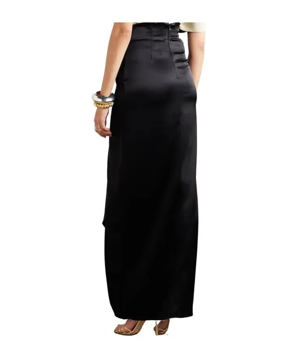Galvan Asymmetric Satin Maxi Skirt