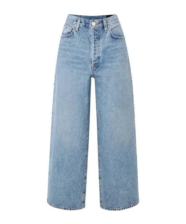 GOLDSIGN The Storey Cropped High-rise Wide-leg Jeans