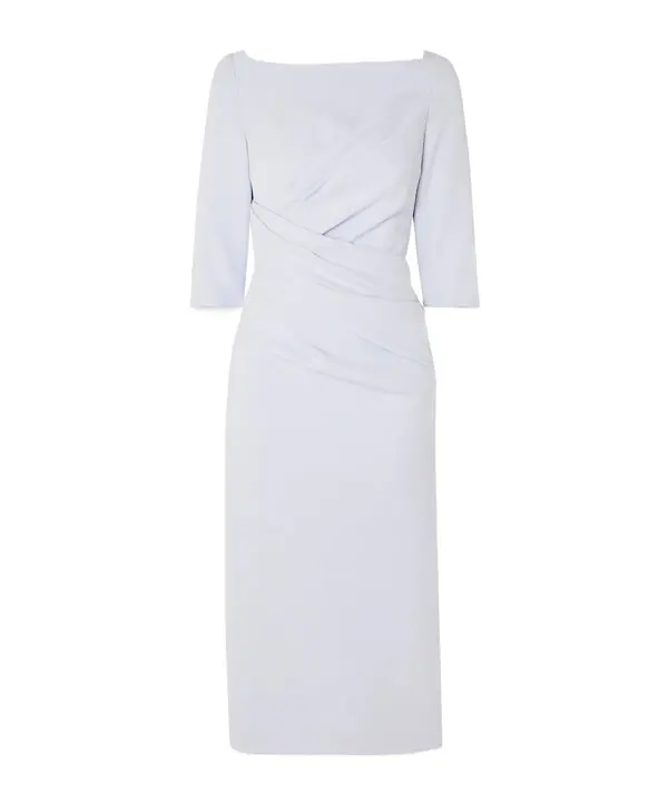 SAFIYAA LONDON Draped Crepe Midi Dress