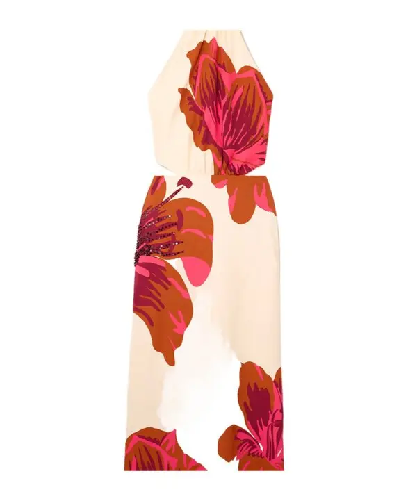 Johanna Ortiz Printed Halterneck Midi Dress - No