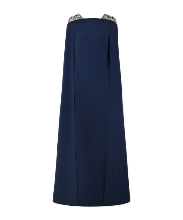 SAFIYAA LONDON Dark Blue Off-the-shoulder Evening Gown