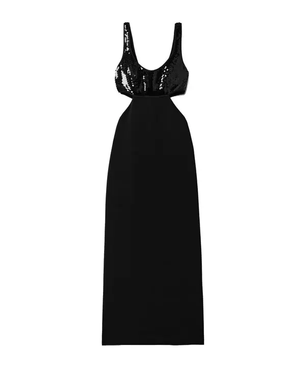 David Koma Cutout Sequin-embellished Crepe Midi Dress