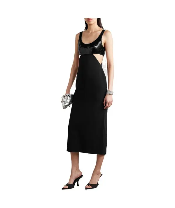 David Koma Cutout Sequin-embellished Crepe Midi Dress