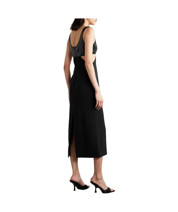 David Koma Cutout Sequin-embellished Crepe Midi Dress