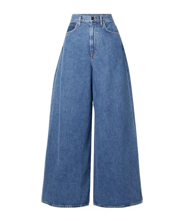 GOLDSIGN High-waisted Wide-leg Jeans