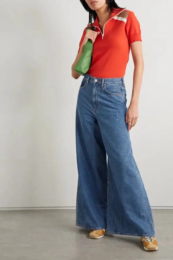 GOLDSIGN High-waisted Wide-leg Jeans