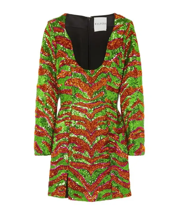 Halpern Colorful Sequin Dress