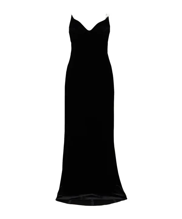 Galvan Fitted Velvet Evening Gown - No
