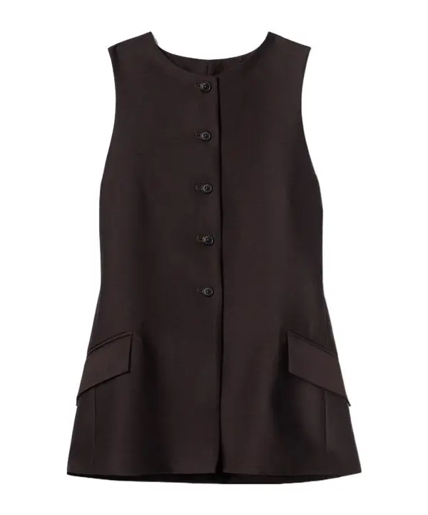 KALLMEYER Sleeveless Wool-silk Twill Vest