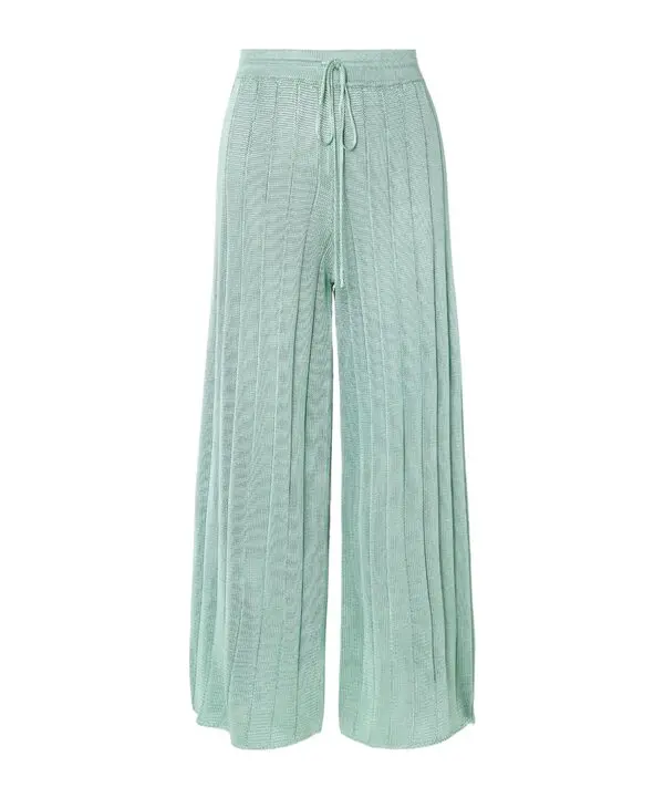 Calle Del Mar Ribbed Knit Wide-leg Trousers - No