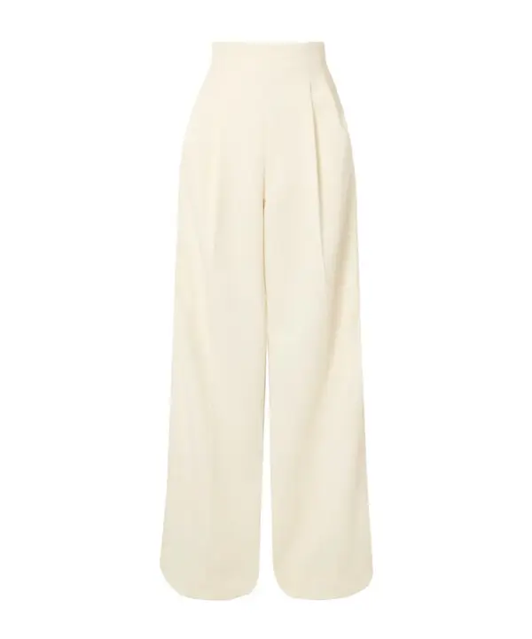 EMILIA WICKSTEAD Pleated Crepe Wide-leg Pants