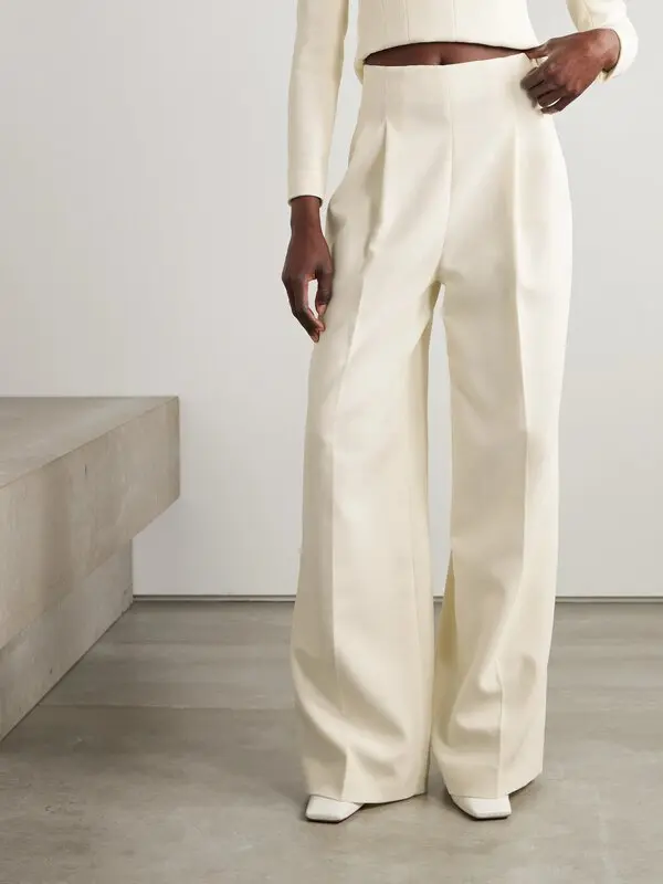 EMILIA WICKSTEAD Pleated Crepe Wide-leg Pants
