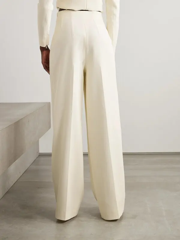 EMILIA WICKSTEAD Pleated Crepe Wide-leg Pants